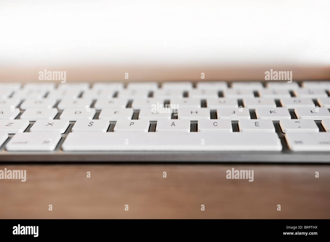 computer keyboard concept - 'space' written above spacebar. Large depth ...