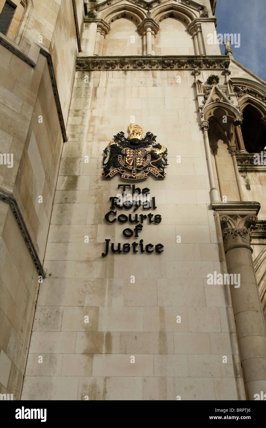 The front entrance of The Royal Courts of Justice, also known as the ...