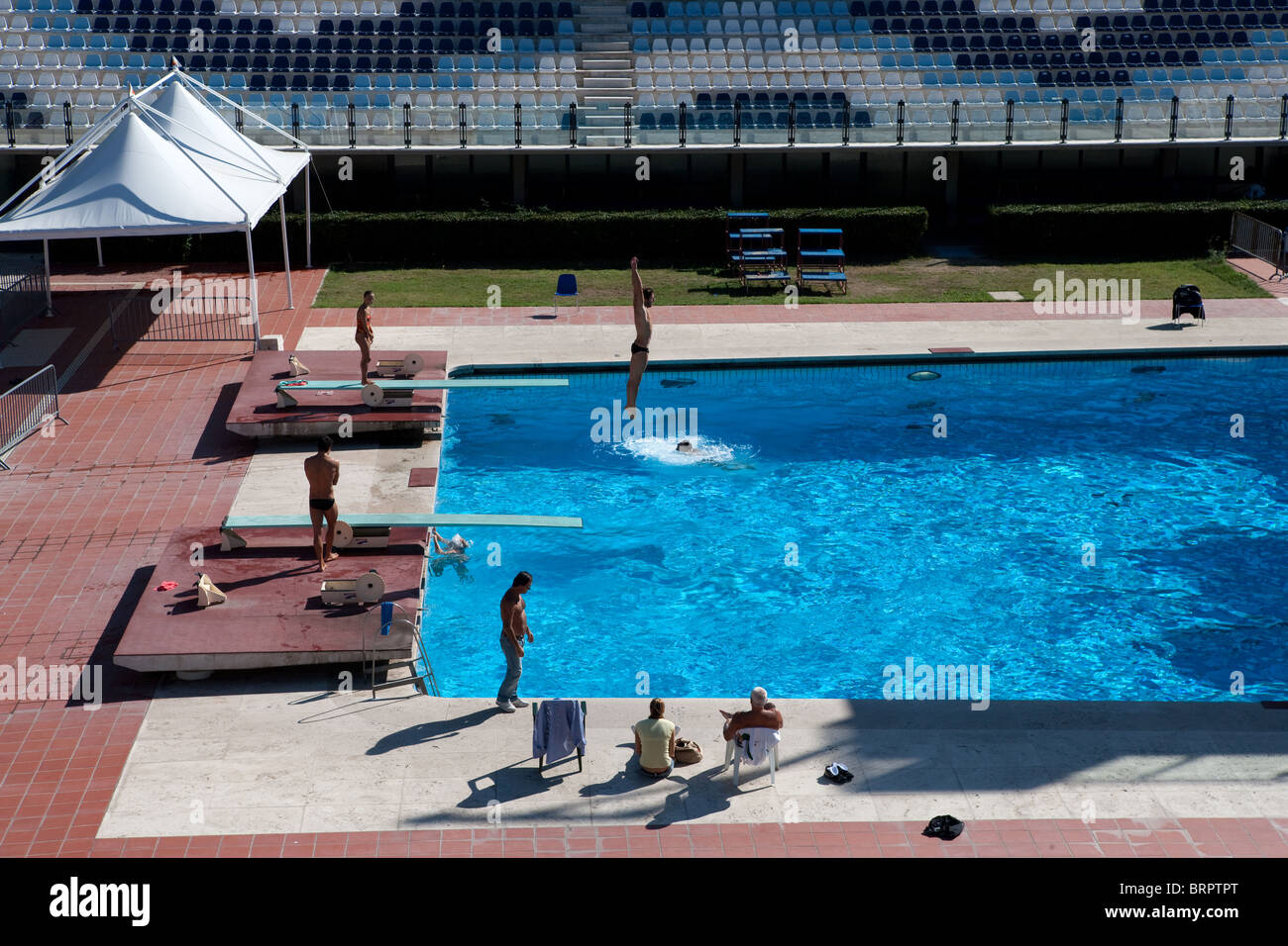 Olympic pool Rome Italy diver diving race Stock Photo - Alamy