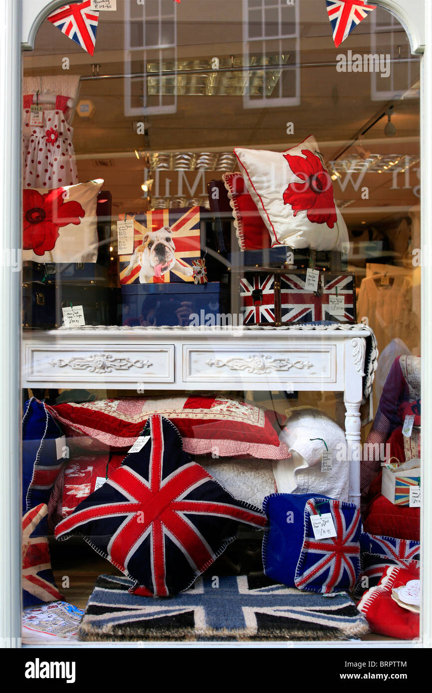 A patriotic shop window selling everything British with the imprint of ...