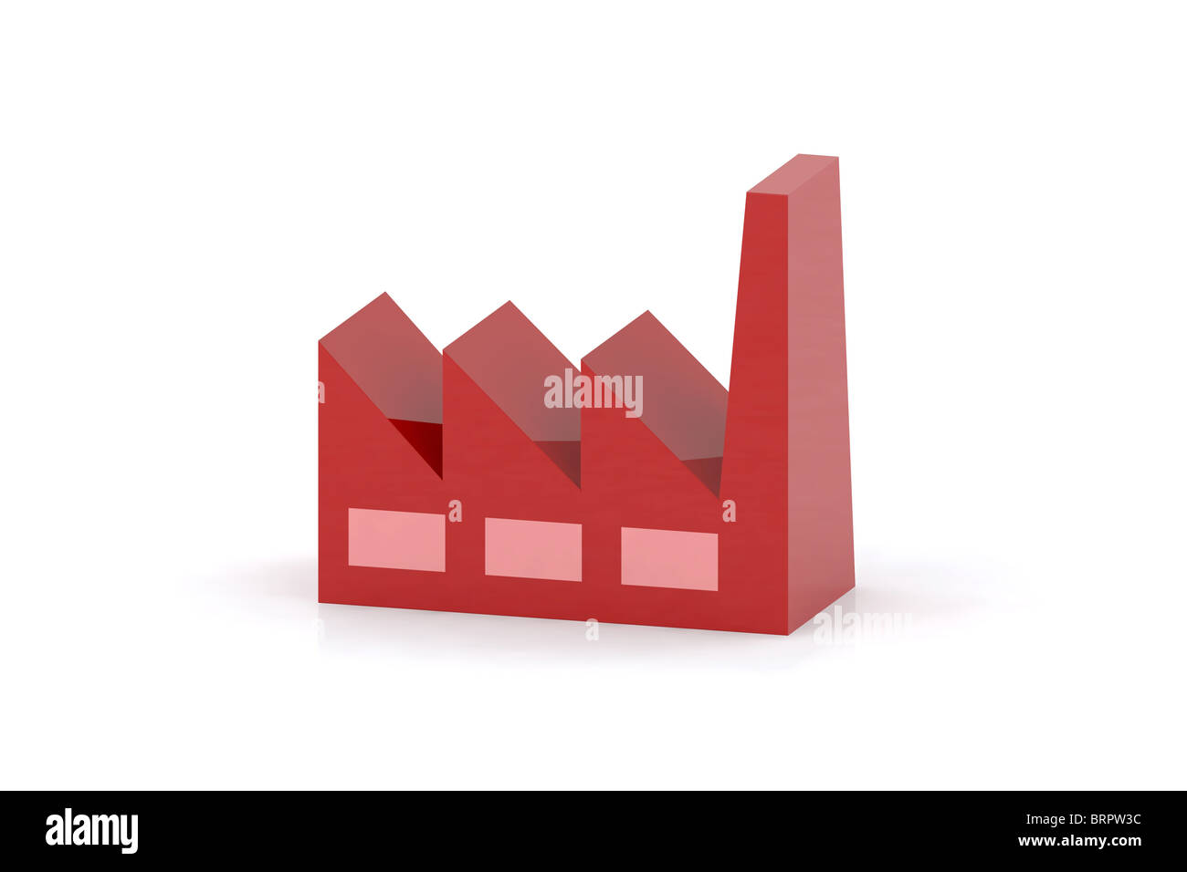 red factory 3d icon Stock Photo - Alamy