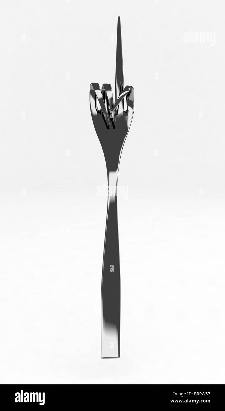 fork indicating 3d illustration Stock Photo - Alamy