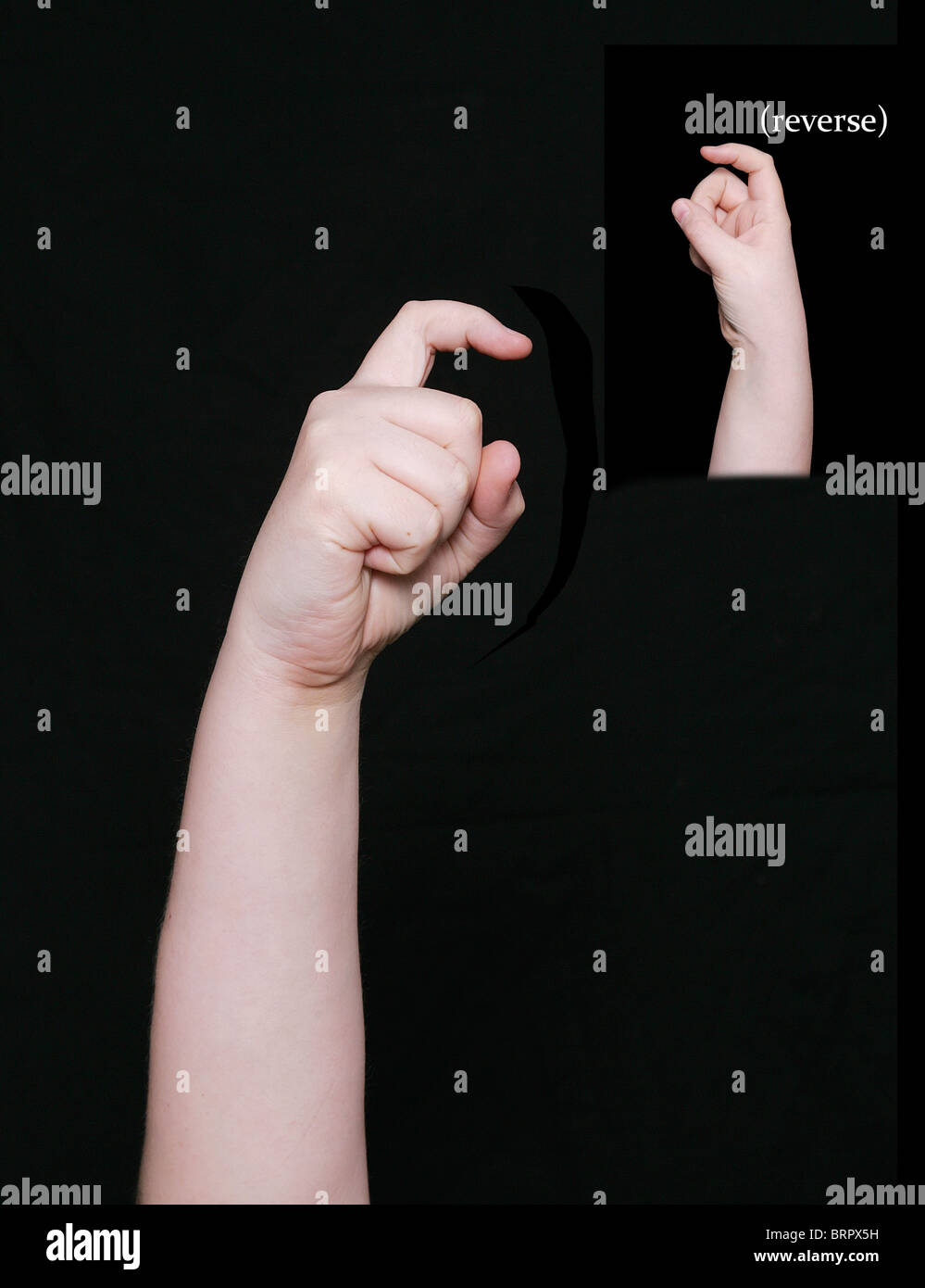 the letter x in sign language on a black background Stock Photo - Alamy