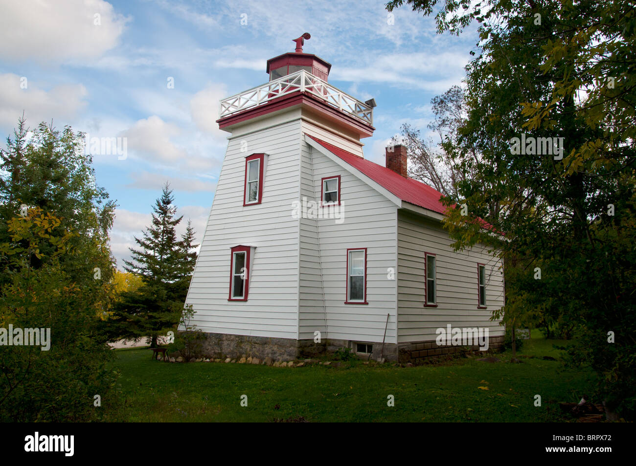 Lighthouse at Janet Head on Manitoulin Island Stock Photo - Alamy