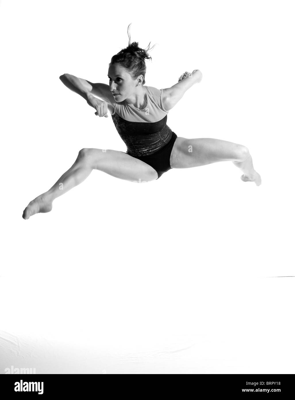 Ballet Dancing Black And White Jump Ballerina Monochrome Part2