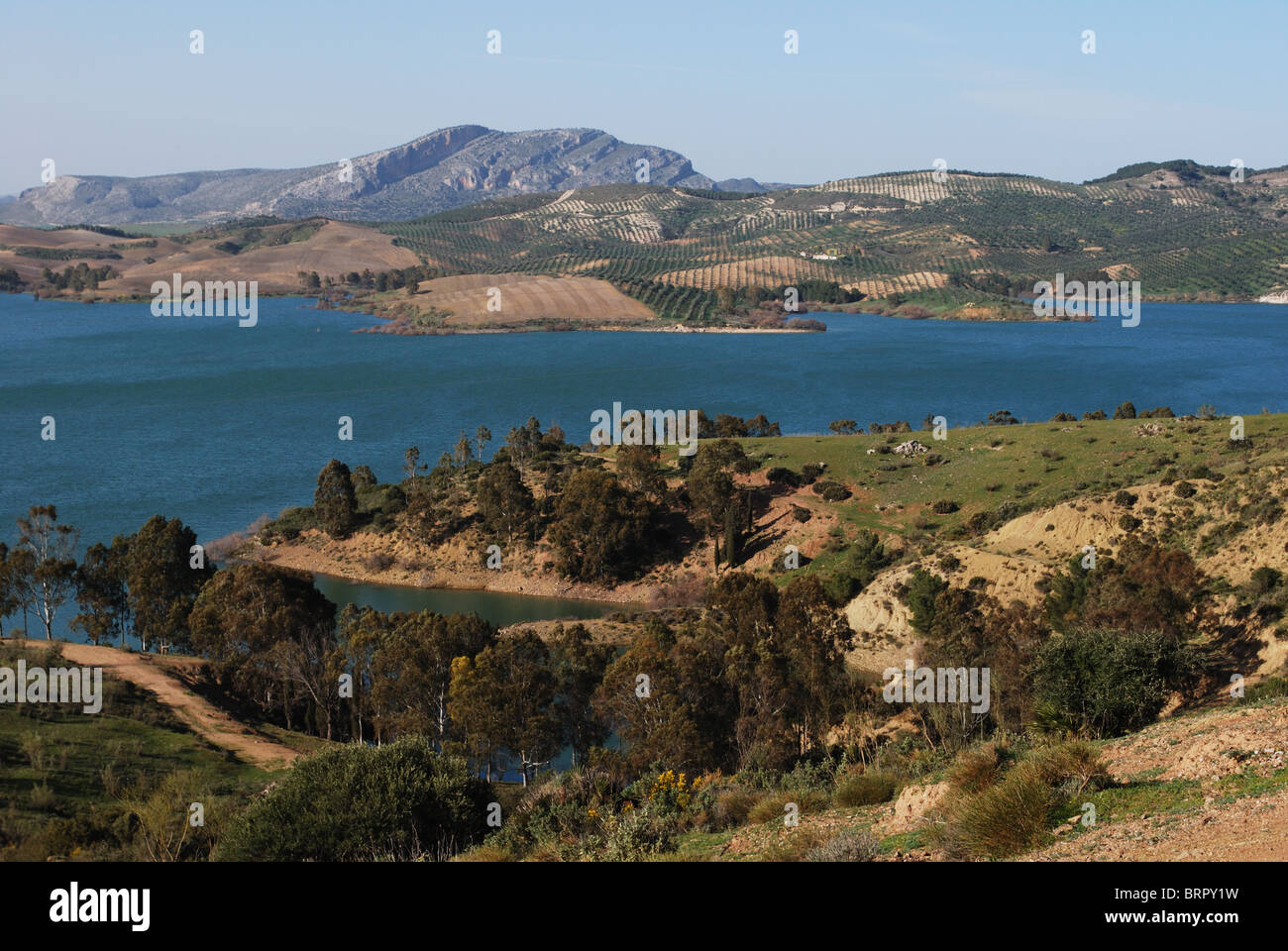 Reservoir, Embalse del Guadalteba, Near Ardales, Malaga Province ...