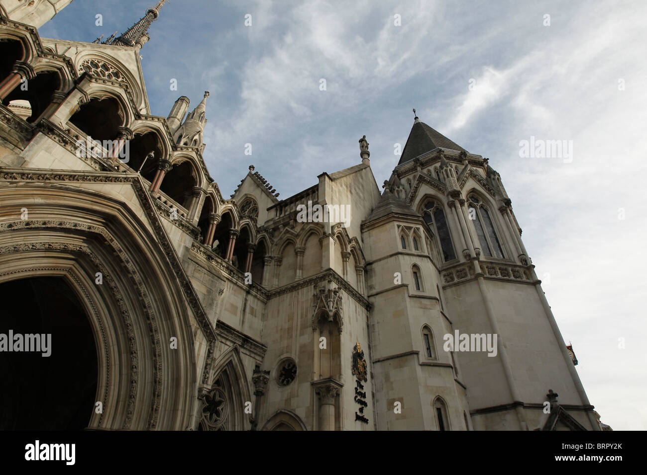 The front entrance of The Royal Courts of Justice, also known as the ...