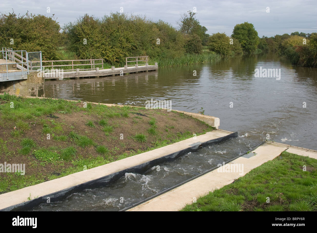 canoe fish pass waterway navigation sport river Stock Photo - Alamy