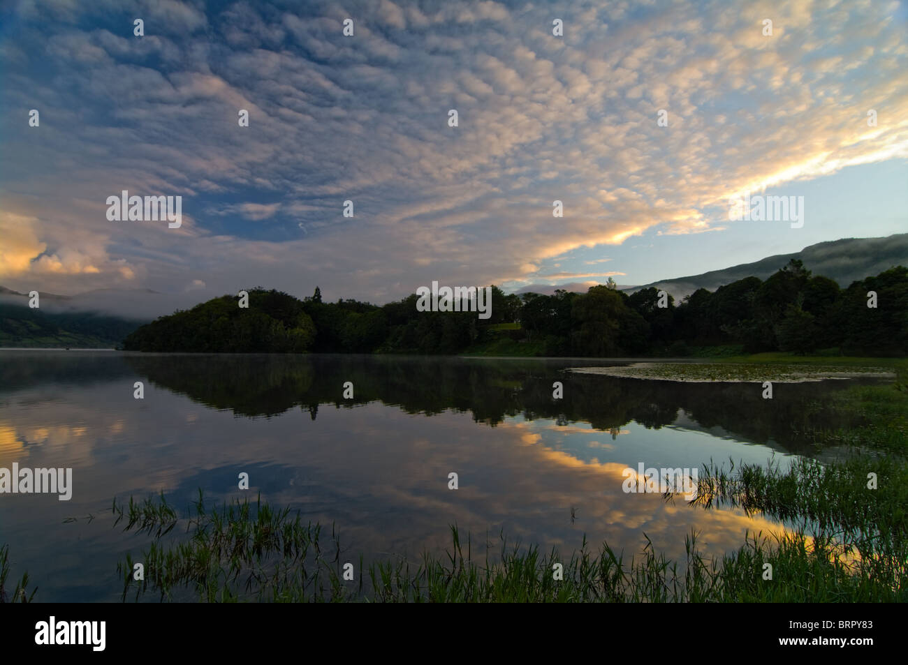 Mirror landscape, during sunrise, from the valley of "Seven Cities" in ...