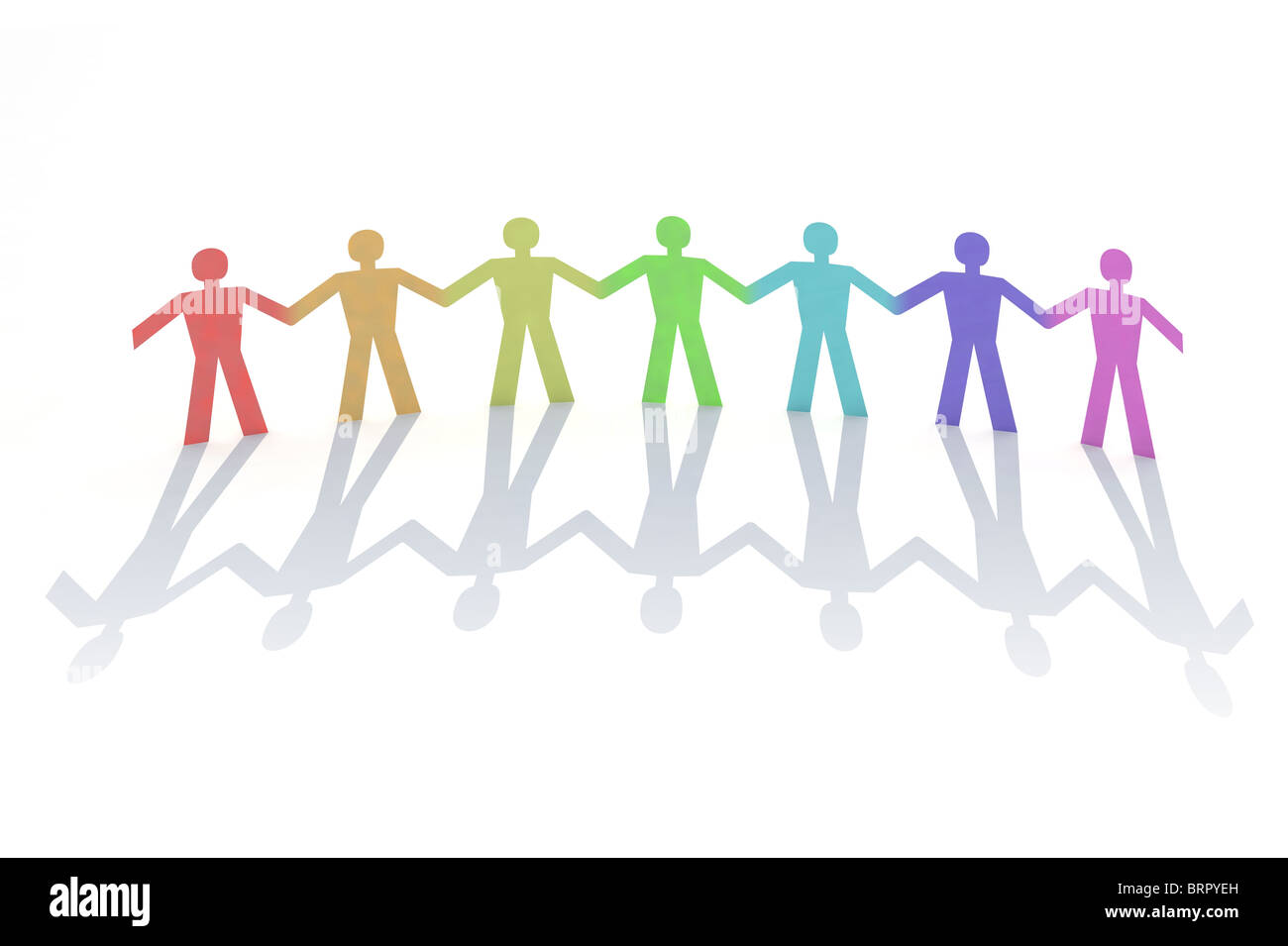 colored paper chain 3d illustration Stock Photo - Alamy