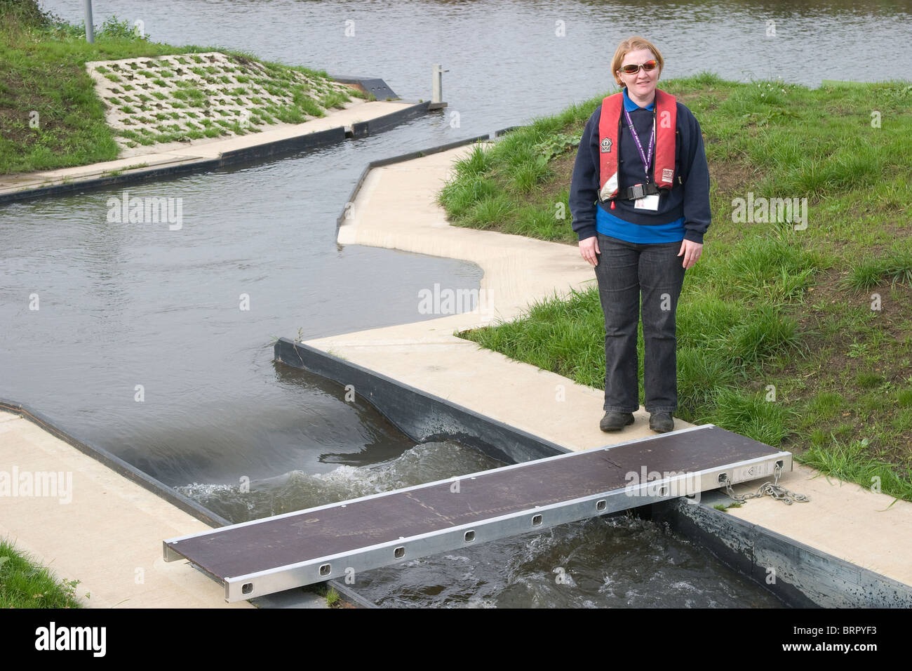 canoe pass smiling female navigation officer ramp Stock Photo - Alamy