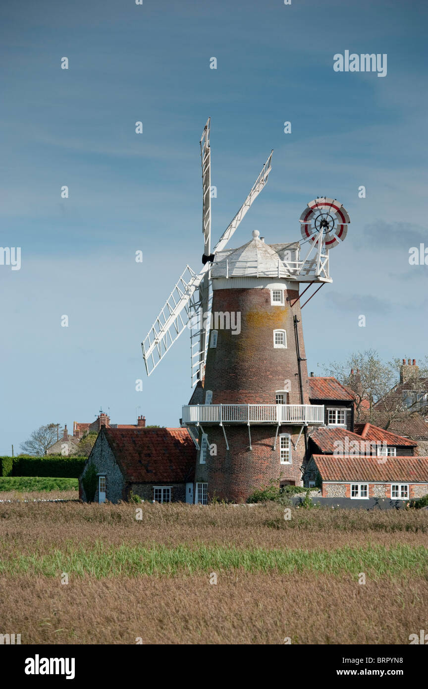 Classic Cley Windmill viewed from off the marsh bank Stock Photo - Alamy