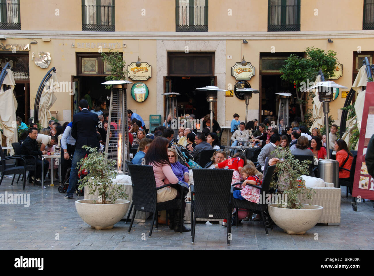 Pavement cafe, Malaga, Costa del Sol, Malaga Province, Andalucia, Spain ...