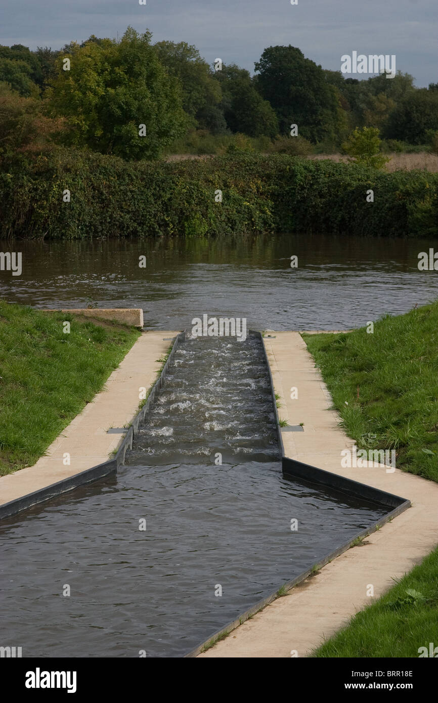 canoe fish pass waterway navigation sport river Stock Photo - Alamy