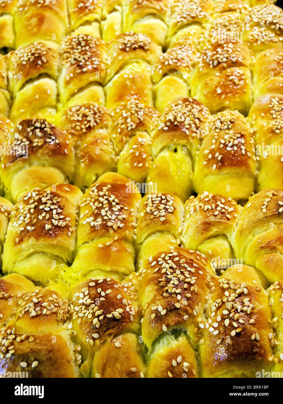 Lot of Salty croissants with cheese and sesame Stock Photo - Alamy