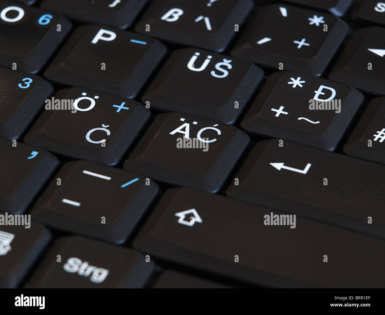 Closeup of Croatian letters on a computer keypad Stock Photo - Alamy