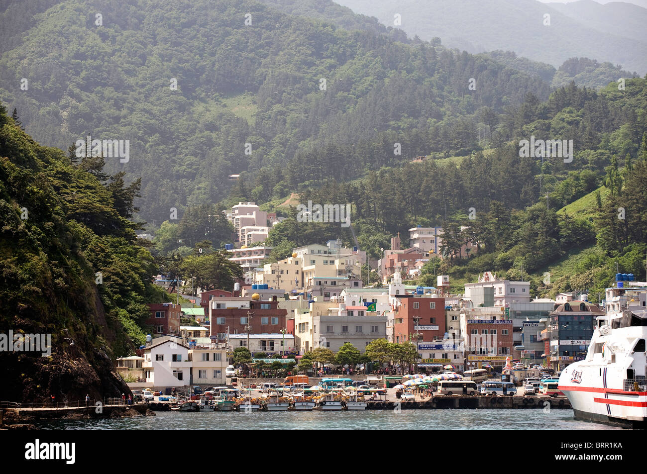 Photo shows the port at Ulleungdo Island, which neighbors the disputed ...