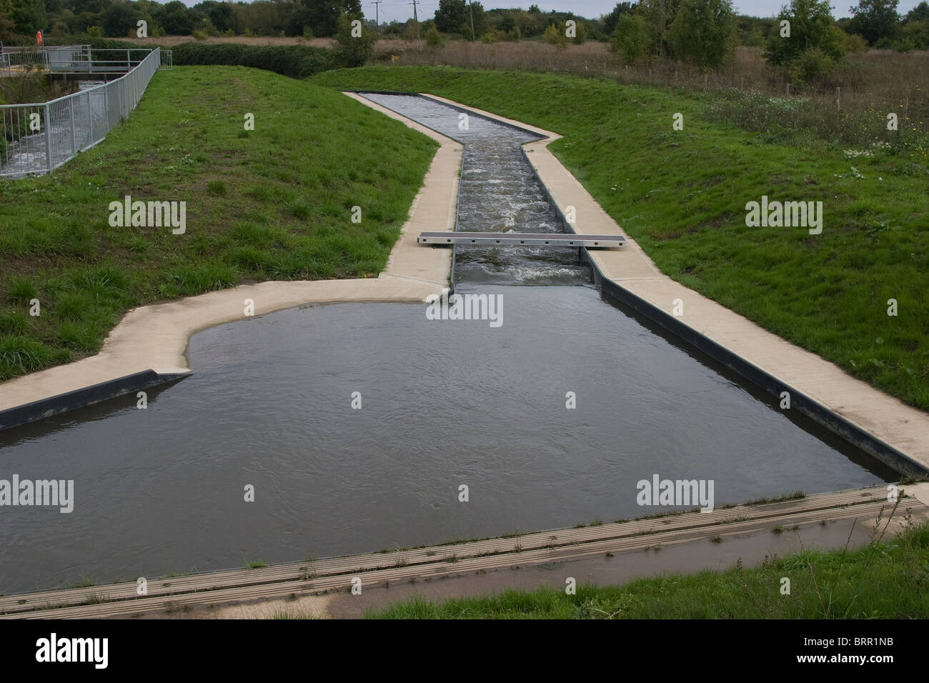 canoe fish pass waterway navigation sport river Stock Photo - Alamy