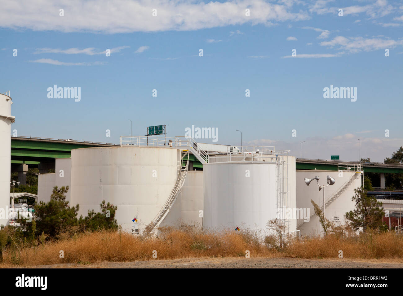 A tank farm next to a freeway in Sacramento California Stock Photo - Alamy