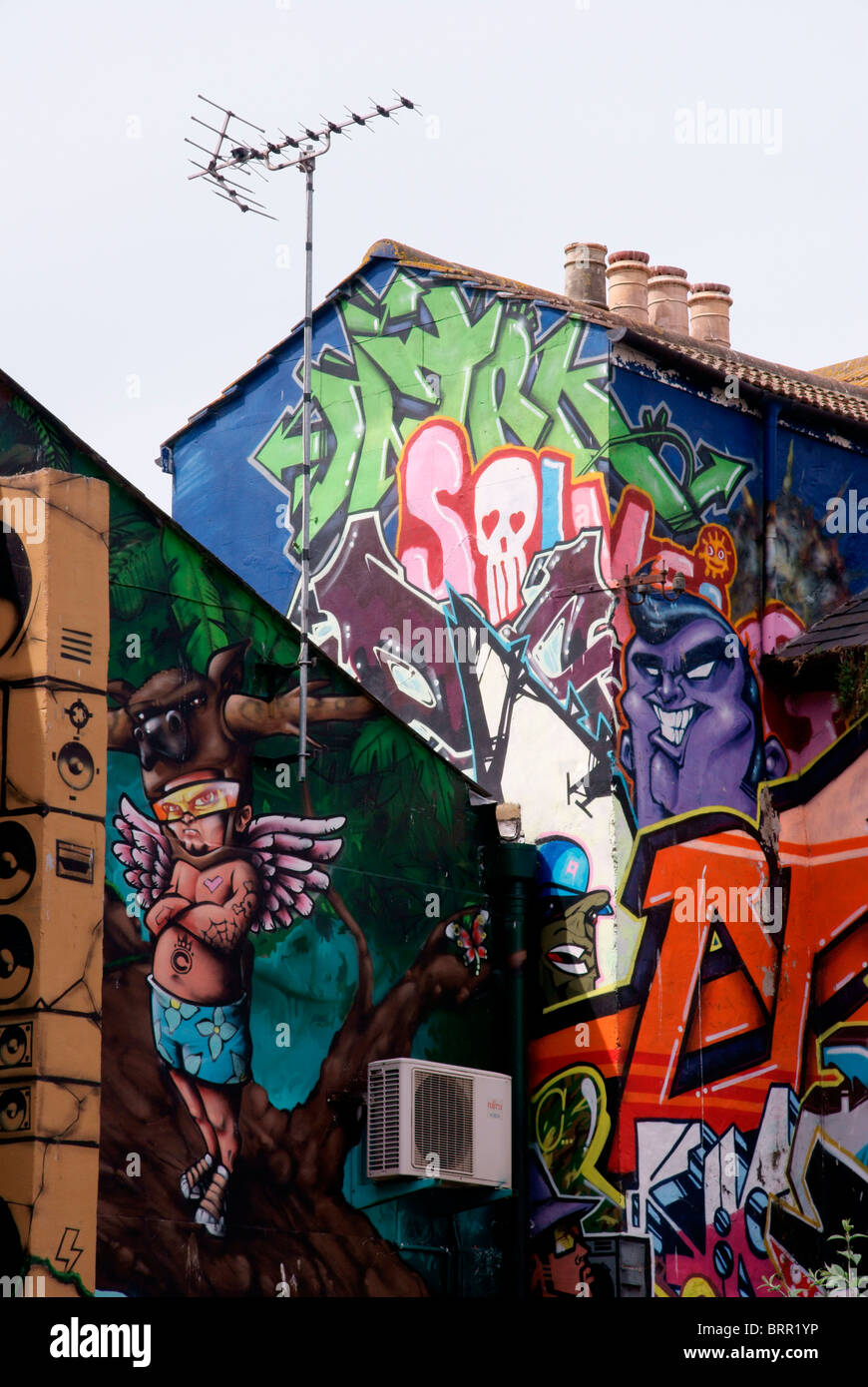 Graffiti on buildings Stock Photo - Alamy