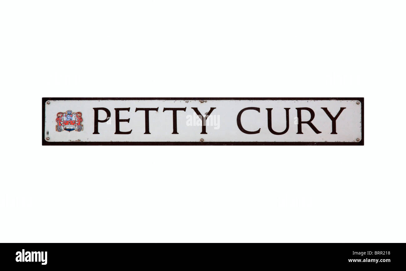 Petty Cury street sign Stock Photo - Alamy