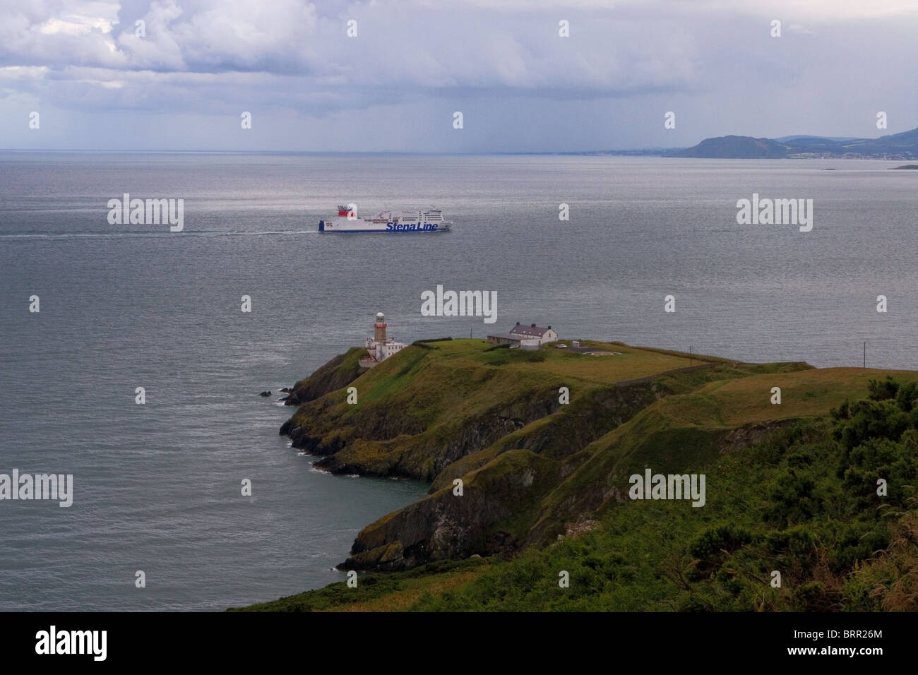 Stena Line Ferry passes Baily Lighthouse at Howth Head and enters ...
