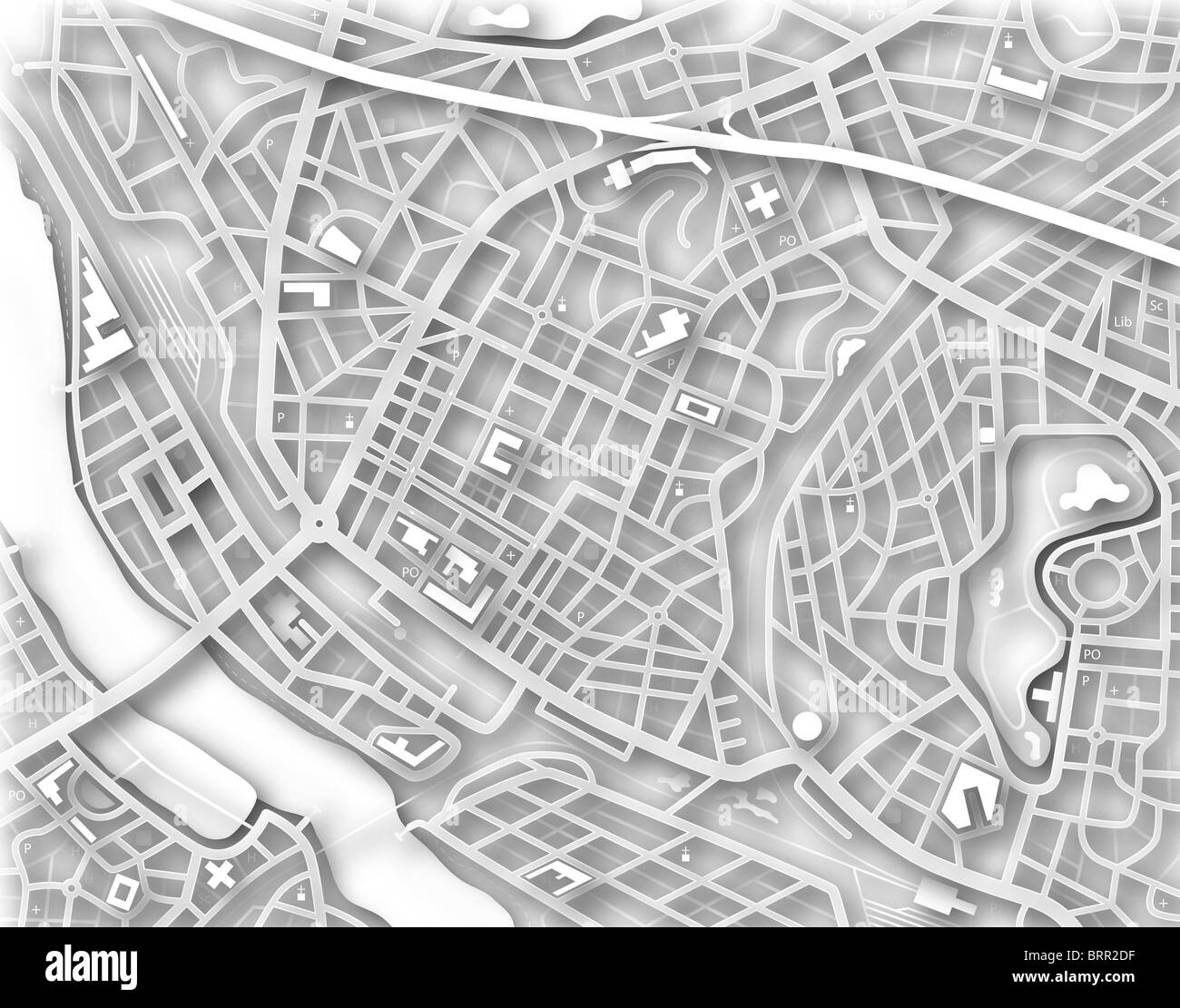 Illustrated street map generic city hi-res stock photography and images ...
