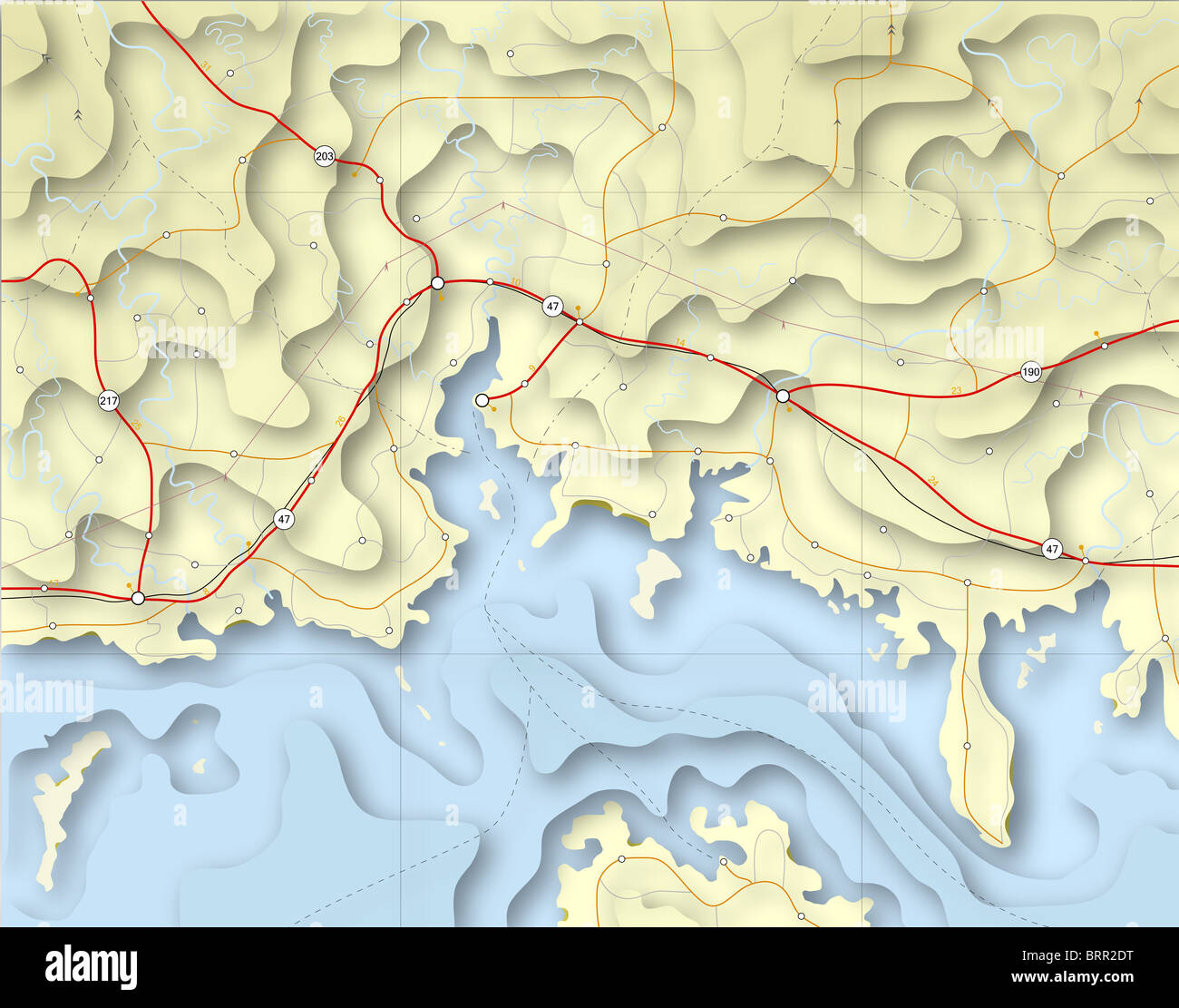 Map of a sea route hi-res stock photography and images - Alamy
