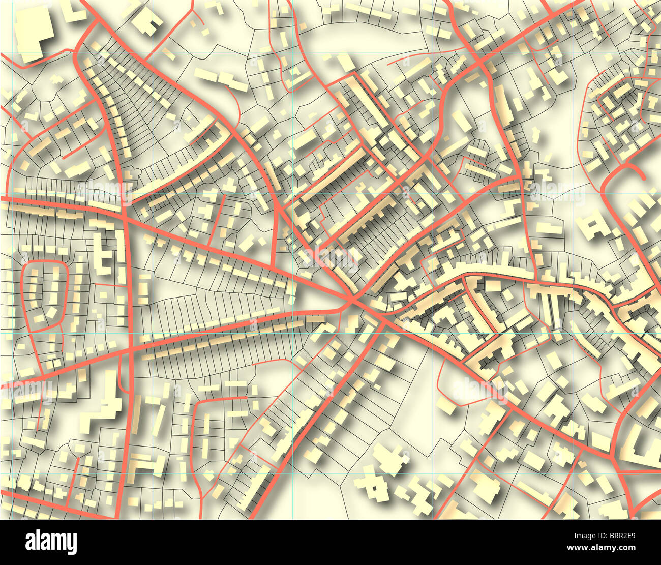 Illustration of a detailed generic street map without names Stock Photo ...