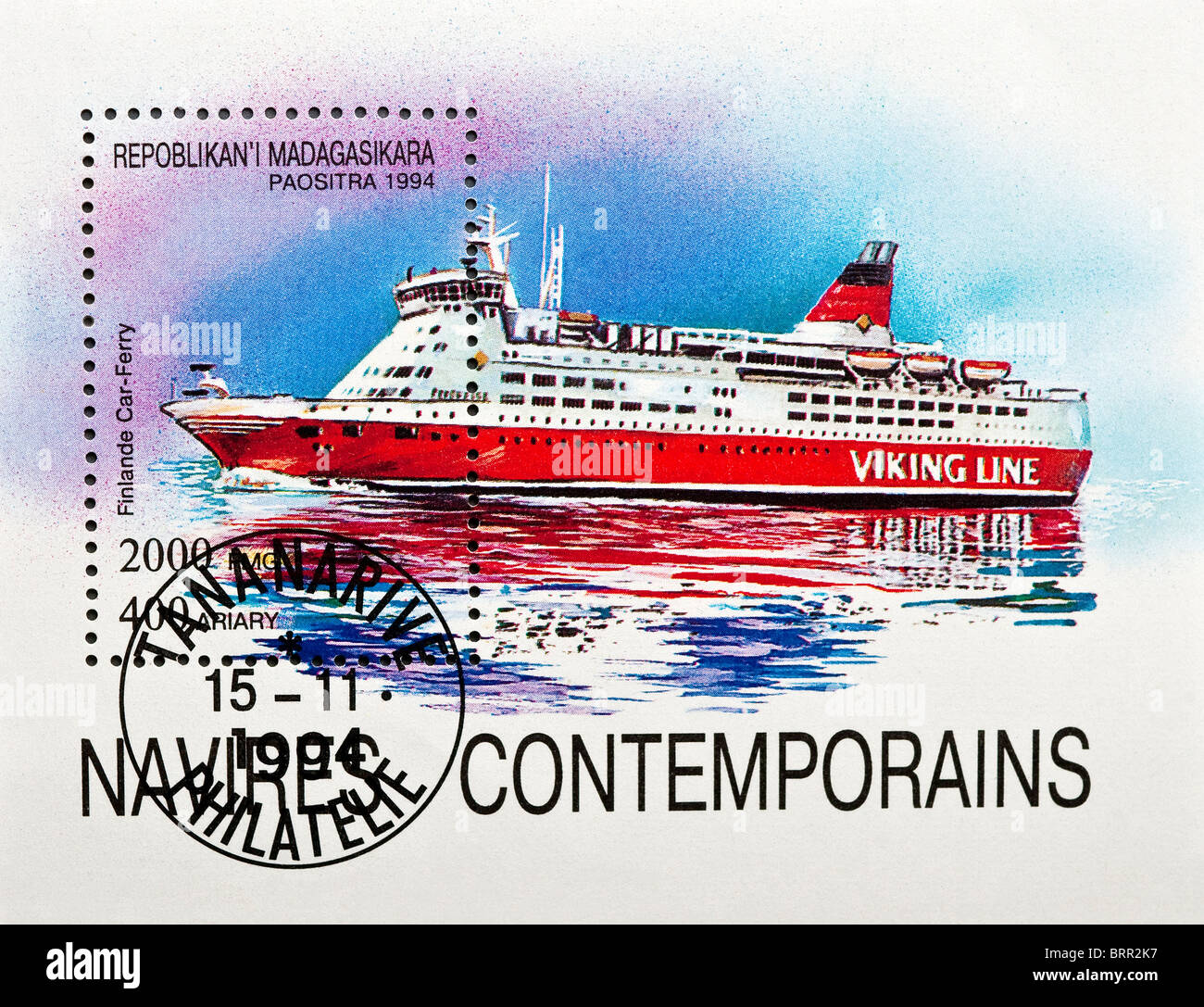 1994 Madagascar "Viking Line" Finnish ferry boat design postage stamp ...