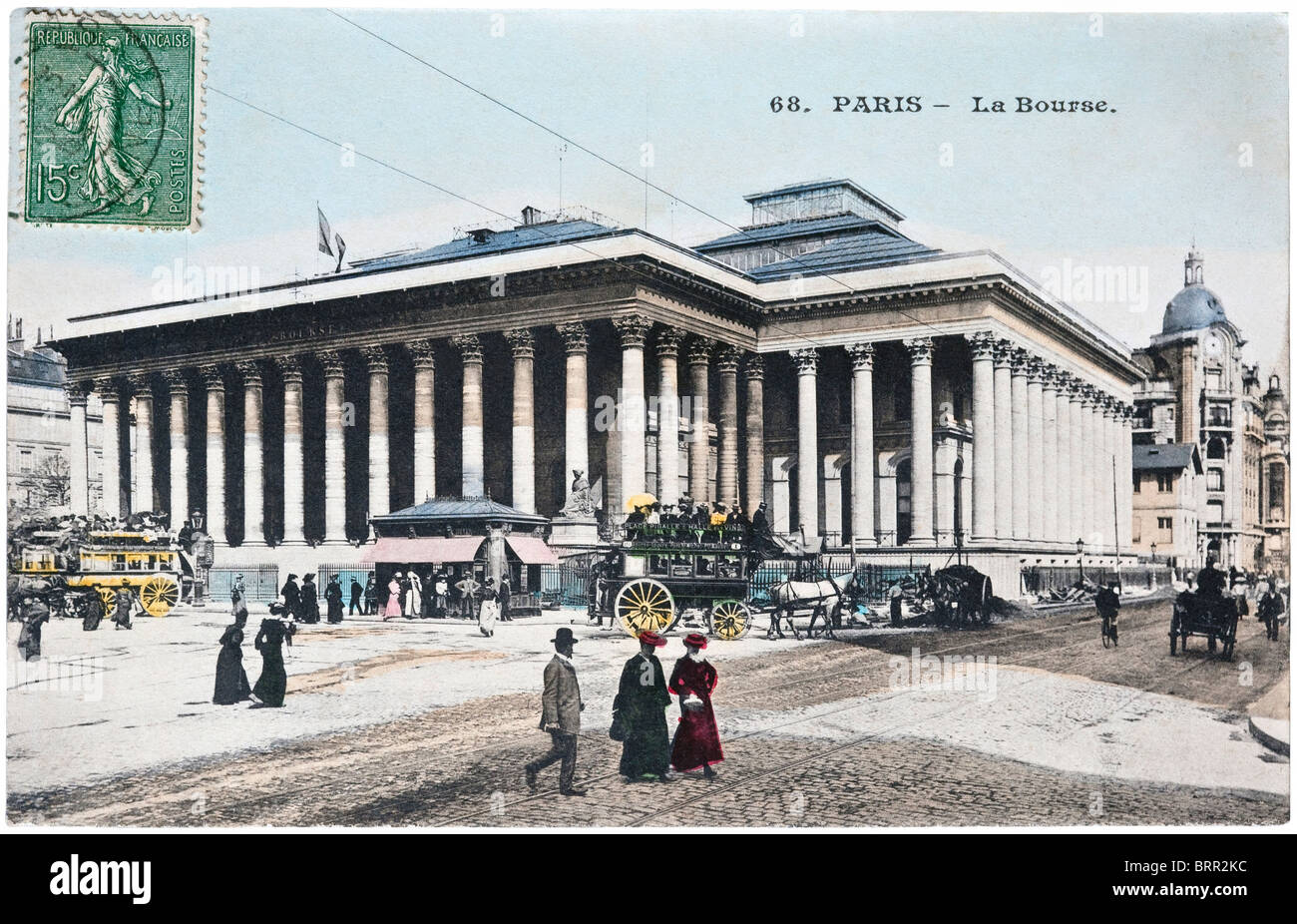 1910 French picture postcard depicting La Bourse (Stock Exchange ...