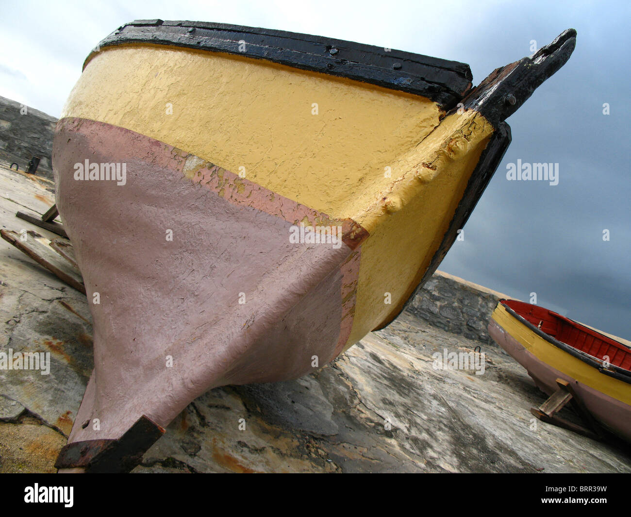 A fishing dinghy at the historical Old Harbour in Hermanus Stock Photo ...