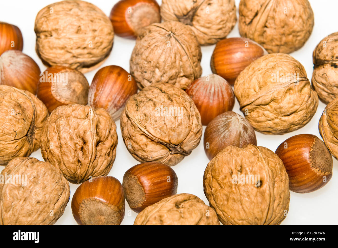 Walnuts and hazelnuts Stock Photo - Alamy
