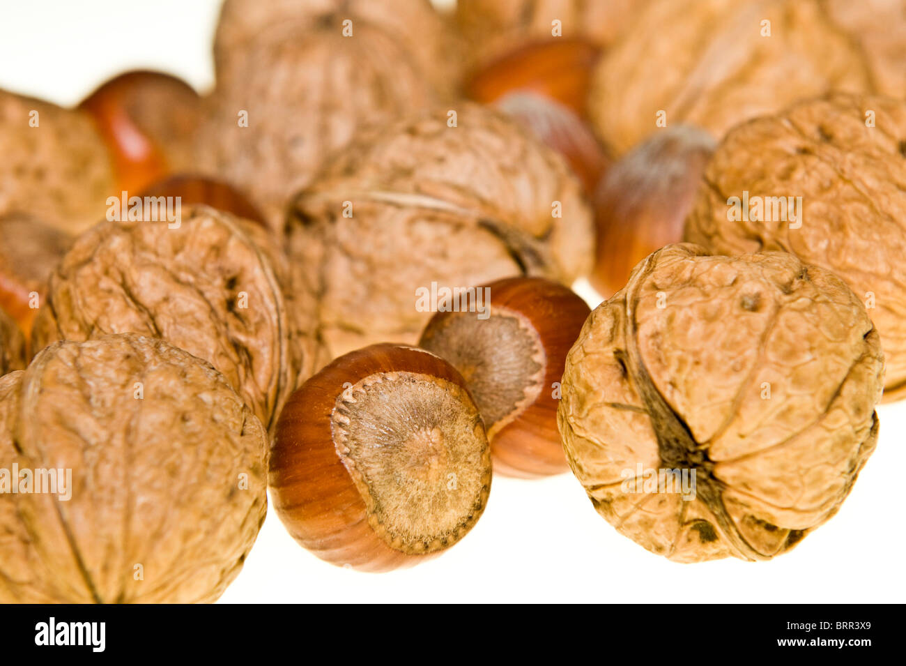 Walnuts and hazelnuts Stock Photo - Alamy