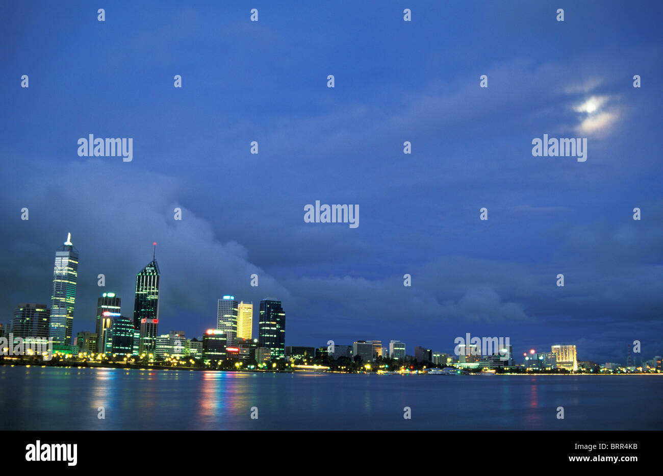Perth city skyline and harbour by night Stock Photo - Alamy