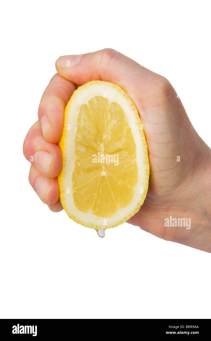 hand squeezing a lemon Stock Photo - Alamy