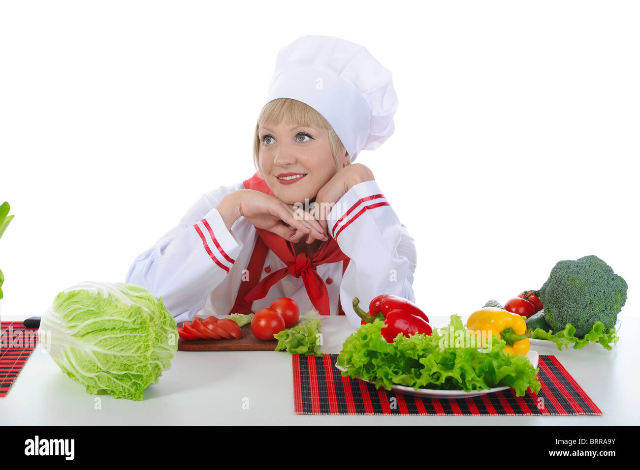 Beautiful girl chef Stock Photo - Alamy