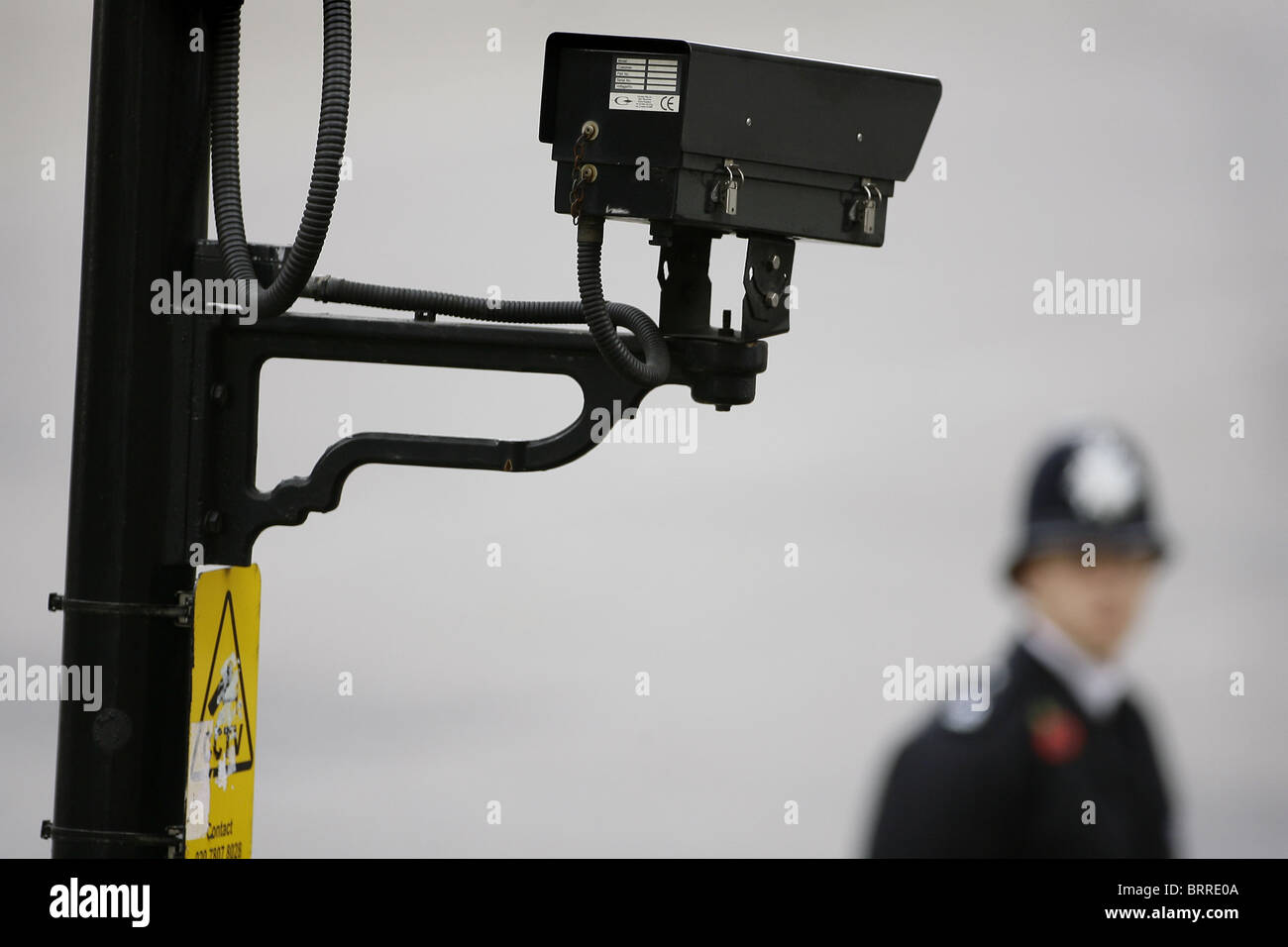 Police are seen with a CCTV camera in Whitehall, London. Picture by ...