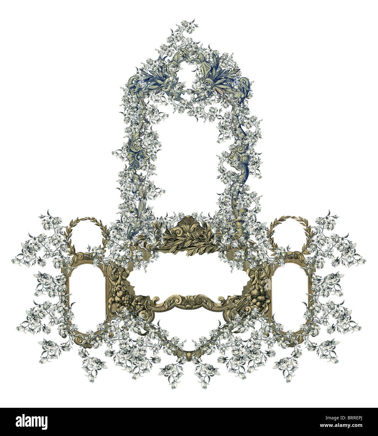 OLd Victorian frame with flowers Stock Photo - Alamy