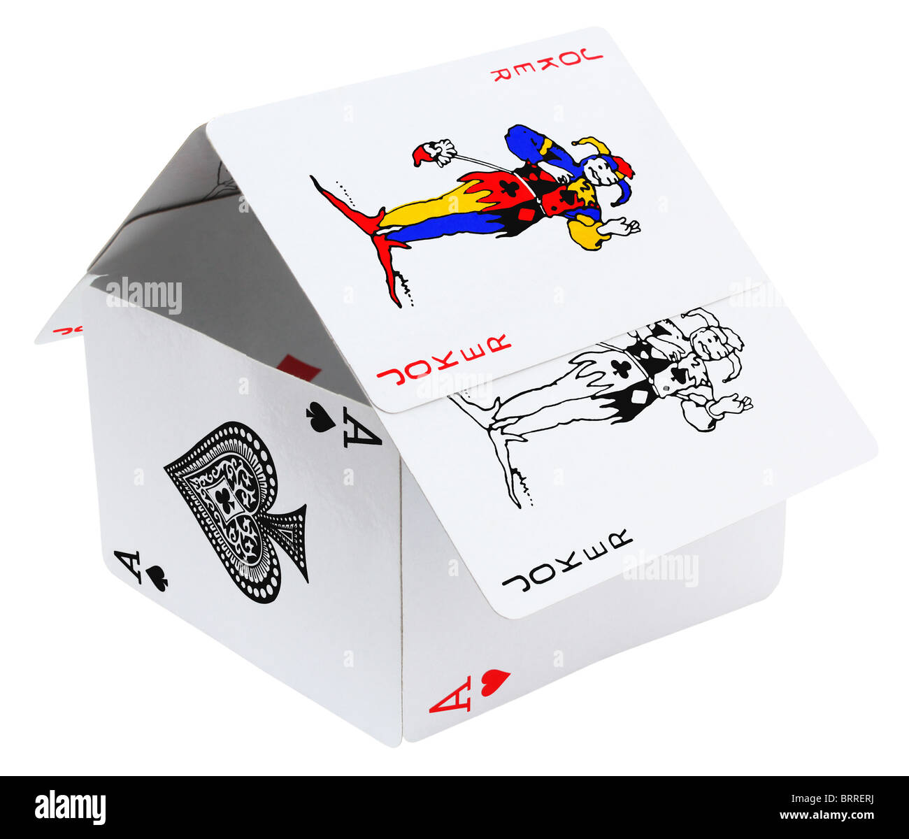 Classic playing cards isolated on white background Stock Photo - Alamy