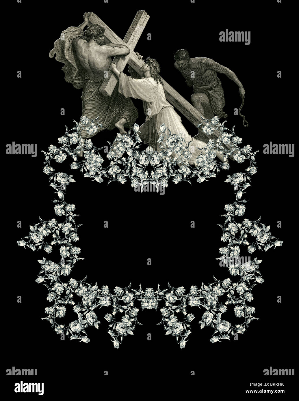 Victorian frame with Jesus Christ Bearing the Cross Stock Photo - Alamy