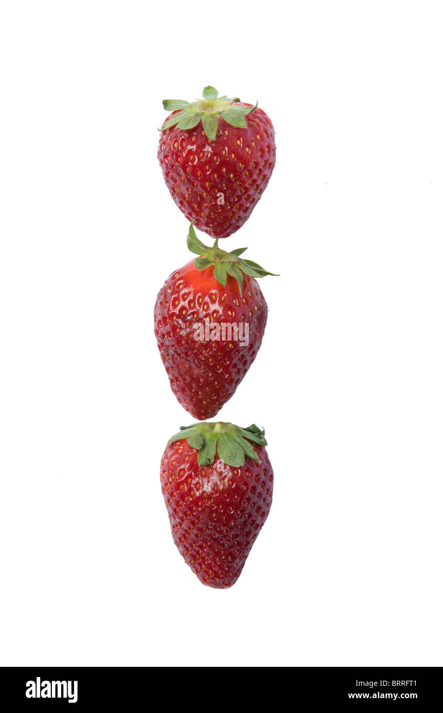 Three strawberries hi-res stock photography and images - Alamy