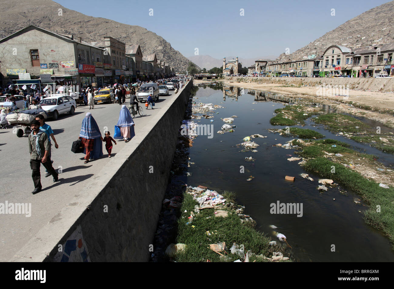 dried up kabul river, kabul, Afghanistan Stock Photo - Alamy