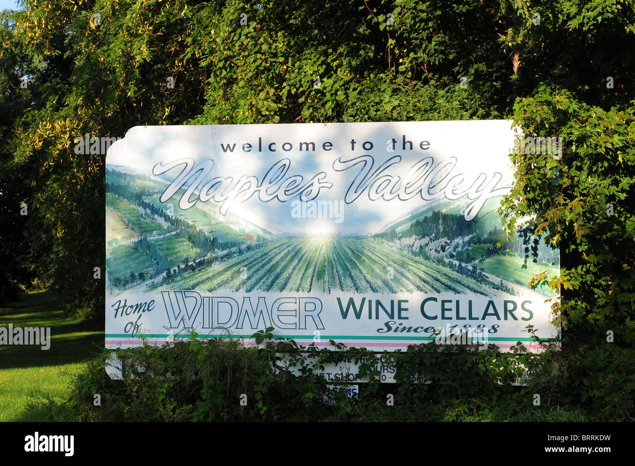 USA New York Naples NY Finger Lakes Region sign welcoming people to ...