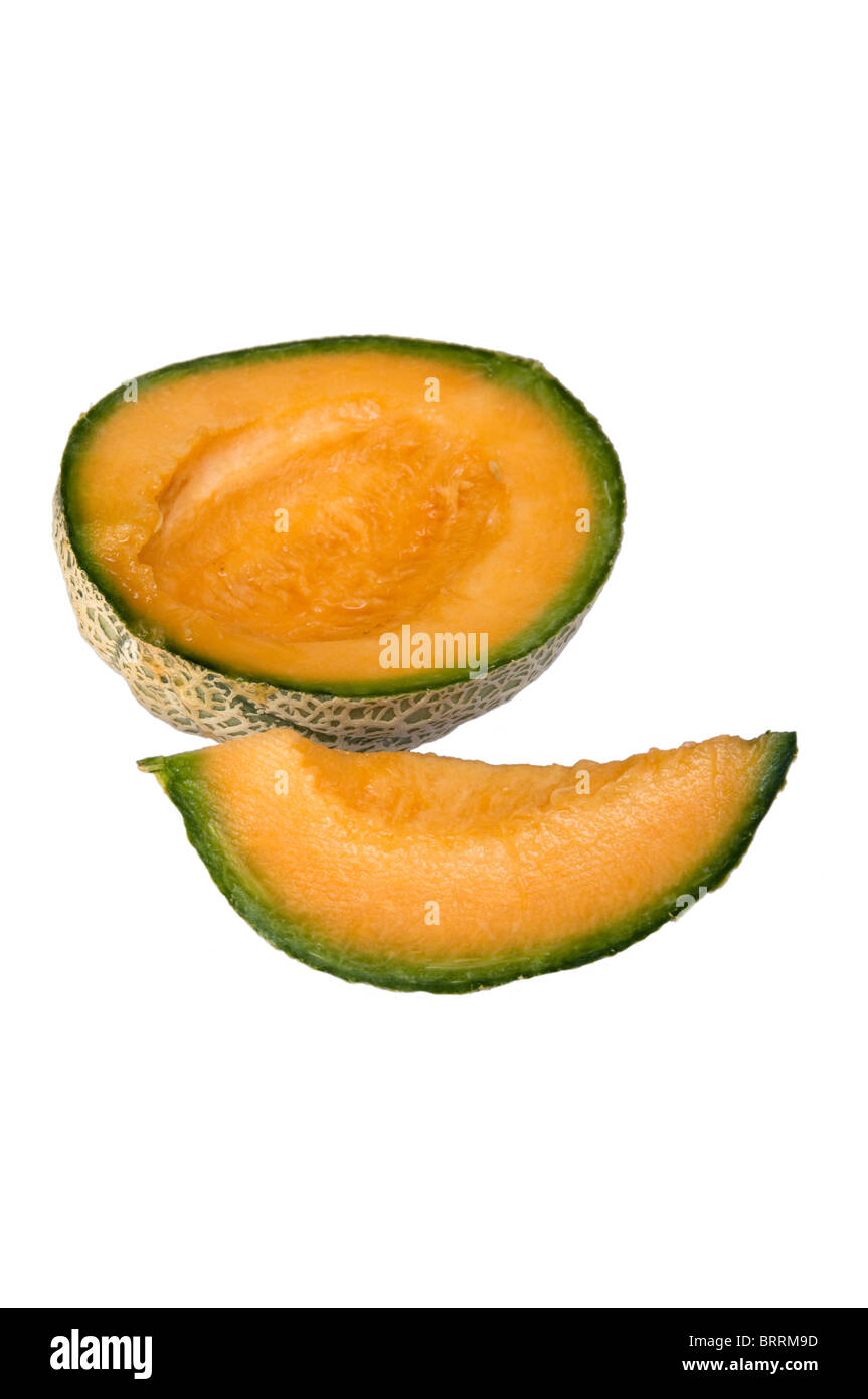 half melon and one slice Stock Photo - Alamy
