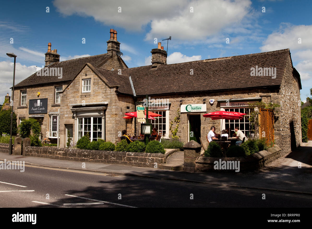 Village of Baslow in the Peak District Derbyshire England Stock Photo ...