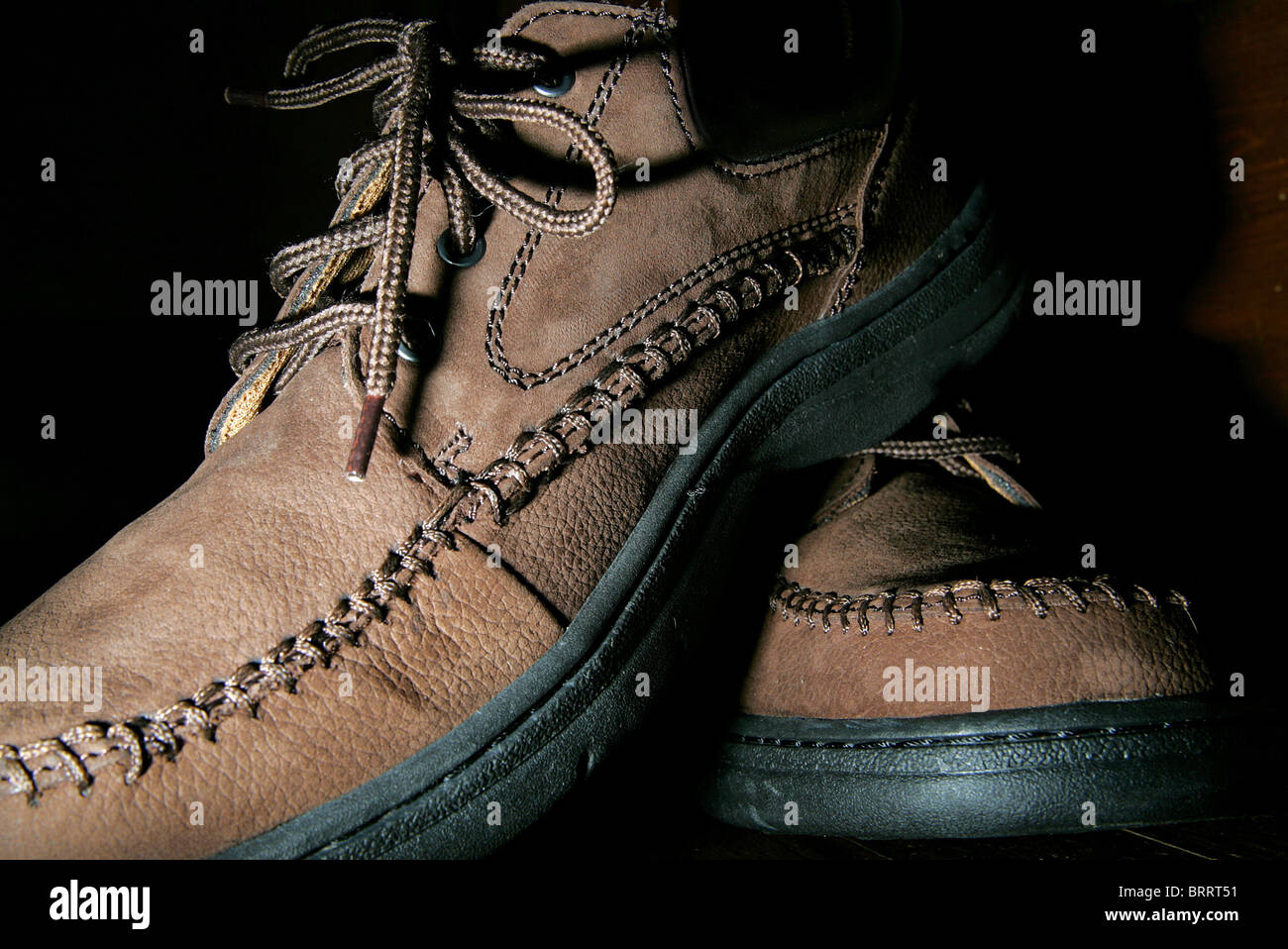 low key dark shoe close up with laces and fabric Stock Photo - Alamy