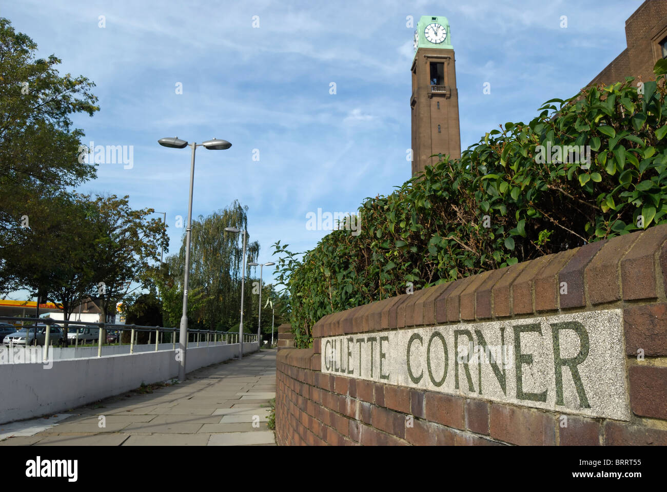 sign for gillette corner, named for the adjacent former gillette ...