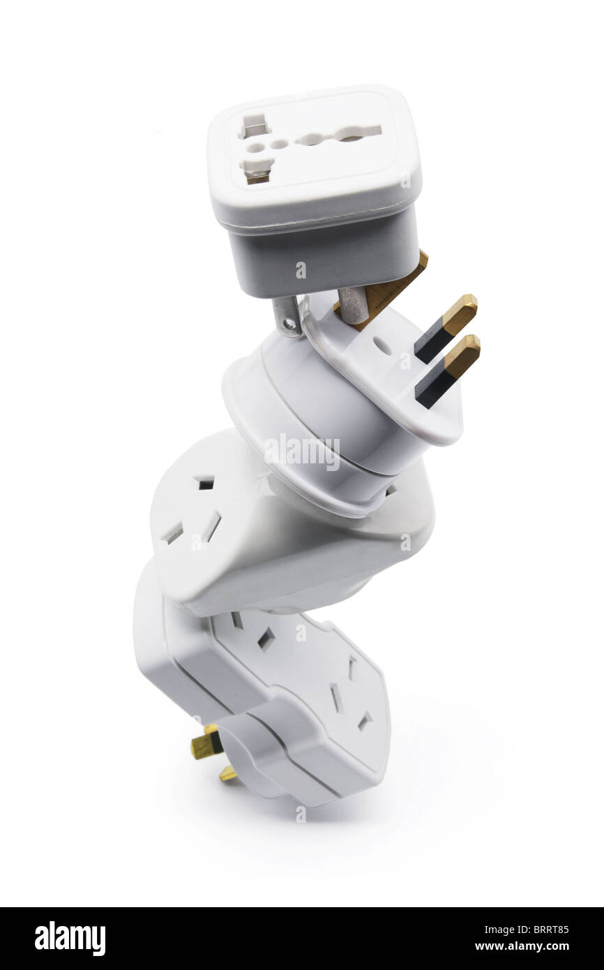 Stack of Power Adaptors Stock Photo - Alamy