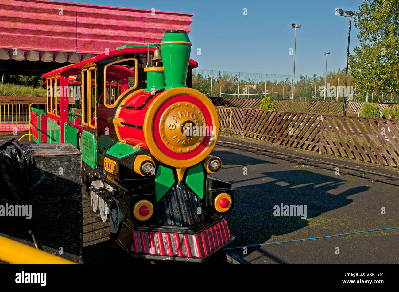 A colourful miniature train to provide rides for children at the ...